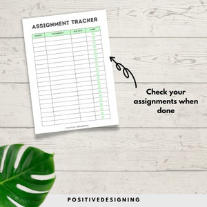 Assignment Planner, Assignment Tracker, Table Assignments, Homework ...