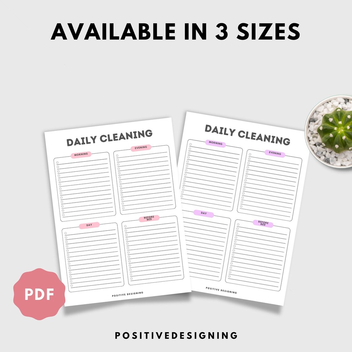 Printable Daily Cleaning Checklist, Declutter Tracker, Cleaner Planner ...