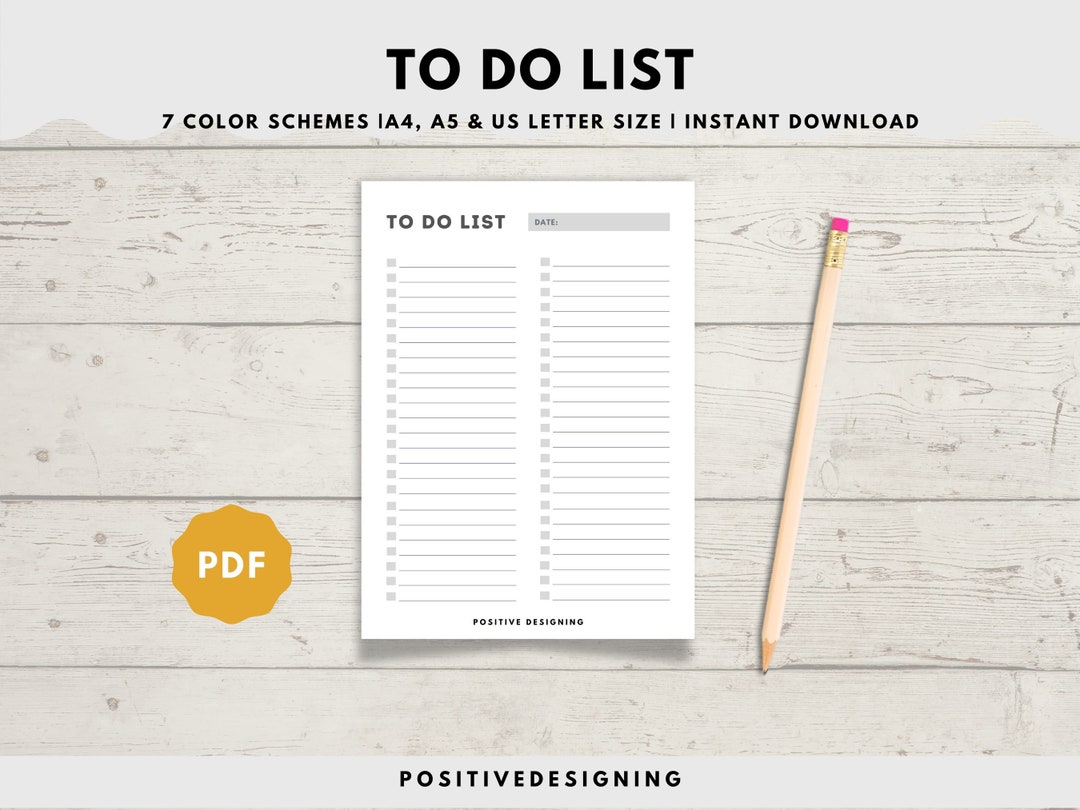 To Do List Printable Minimal, Simple Tasks List, Productivity Planner ...