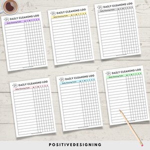 Printable Cleaning Checklist, Daily Cleaning List, Cleaner Log ...