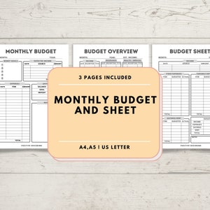 Monthly Budget Planner Printable Financial Journal Monthly Budget Sheet ...