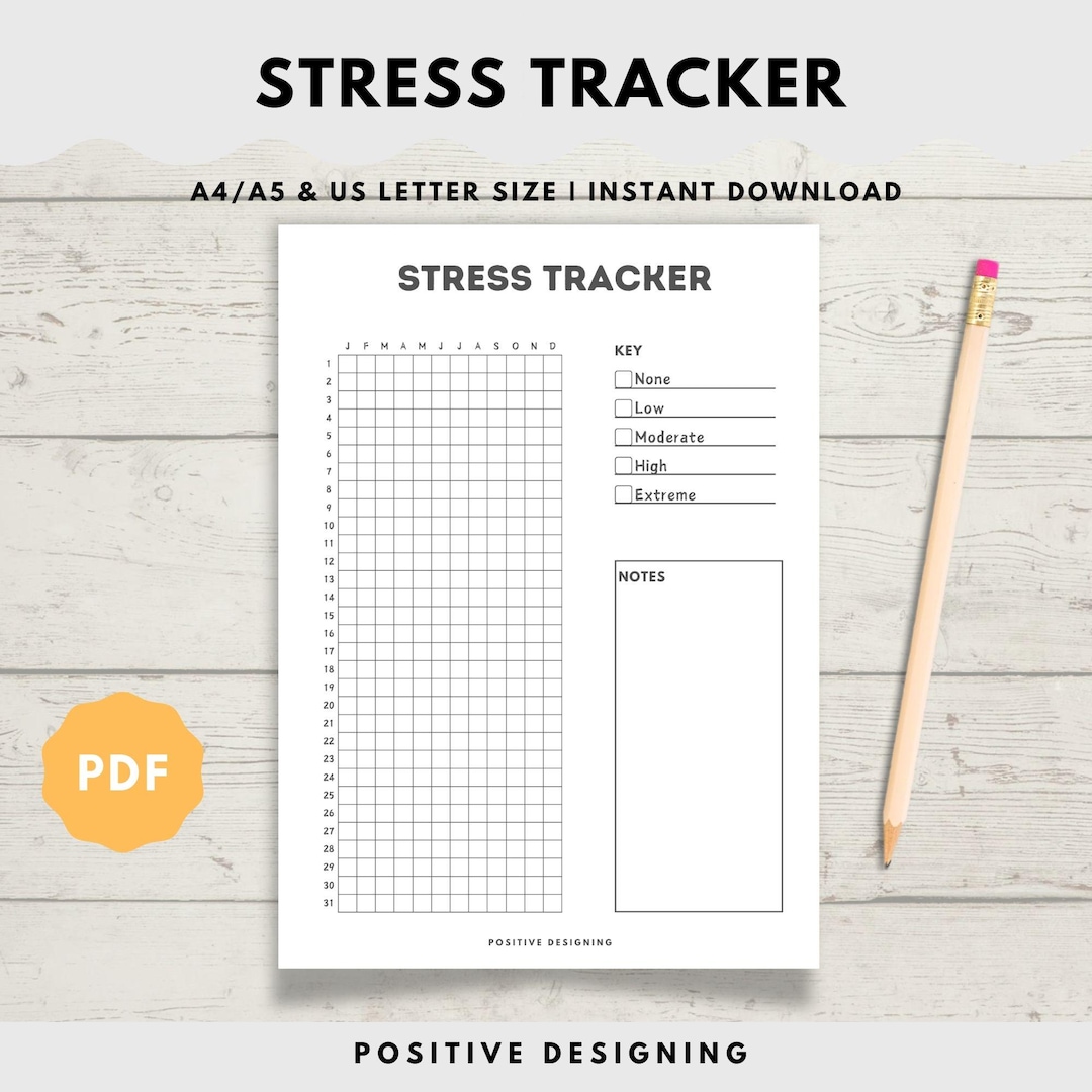 Stress Tracker Printable Journal, Anxiety Tracker, Mood Tracker, Habit ...