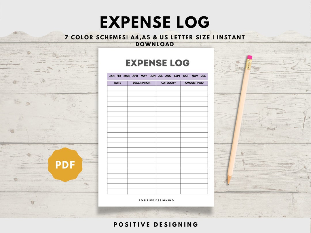 Expense Tracker - Printable Expense Log - Budget Planner - Financial ...