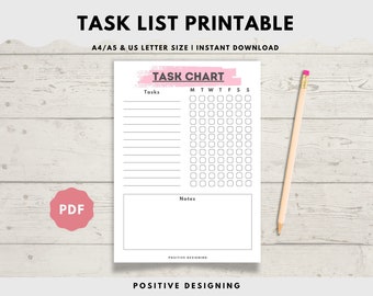 Task List Printable, Task Tracker & Organizer, Printable Planner ...