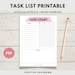 Minimalist Task List Printable, Productivity Planner (PDF) - Etsy
