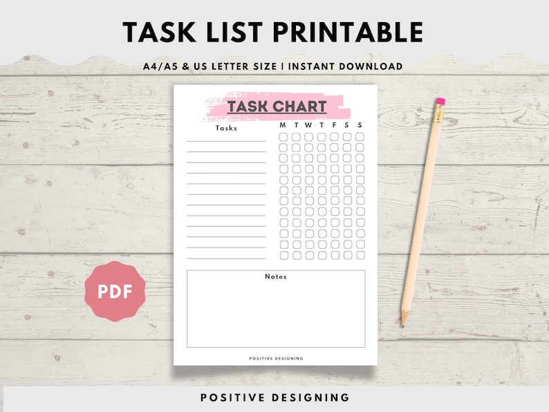 Task List Printable, Task Tracker & Organizer, Printable Planner ...