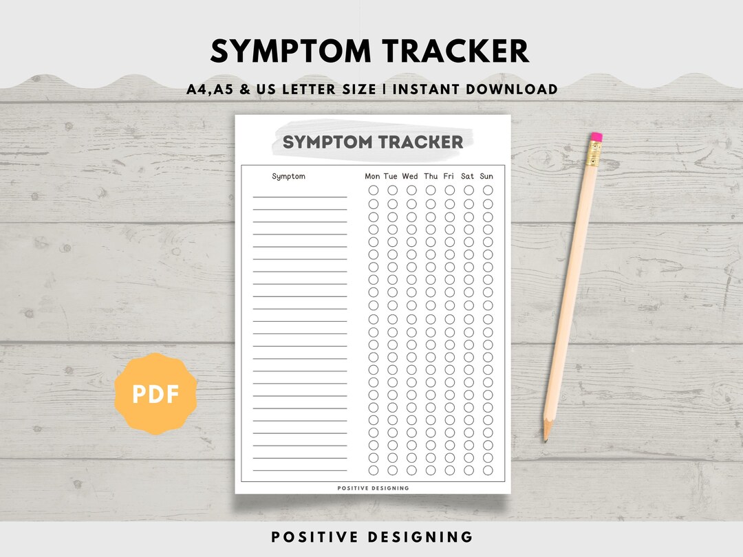 Personalized Symptom Tracker Printable, Chronic Illness Tracker ...