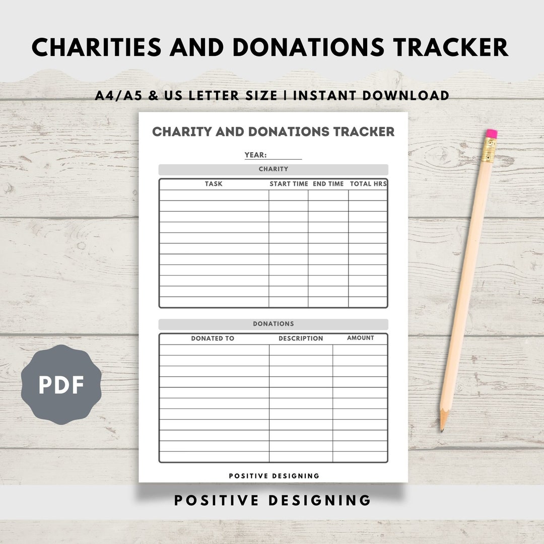 Donation Tracker Printable Tithe Tracker Giving Log - Etsy