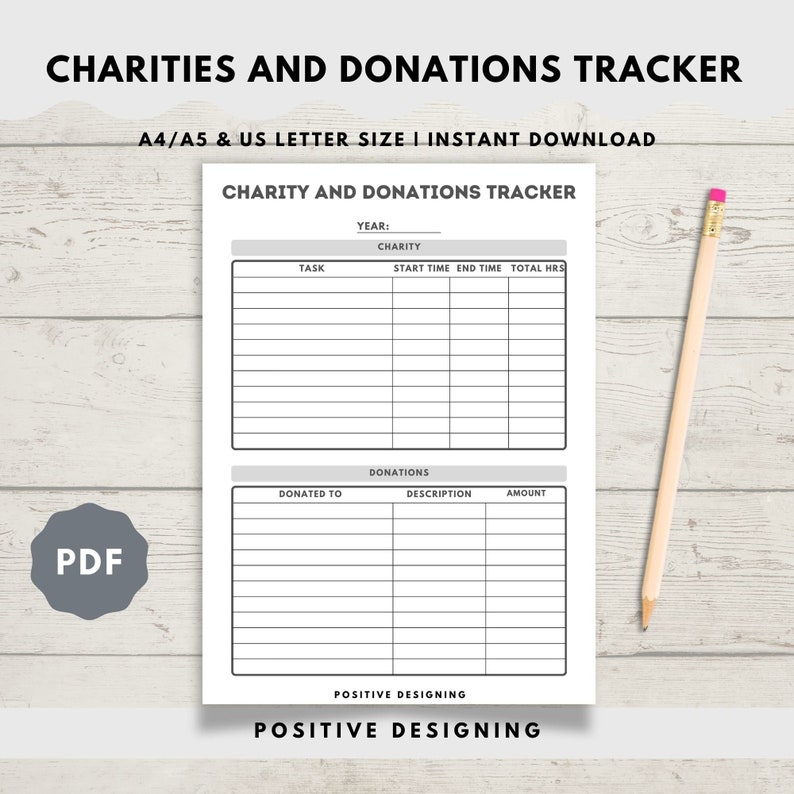 Donation Tracker Printable Tithe Tracker Giving Log - Etsy