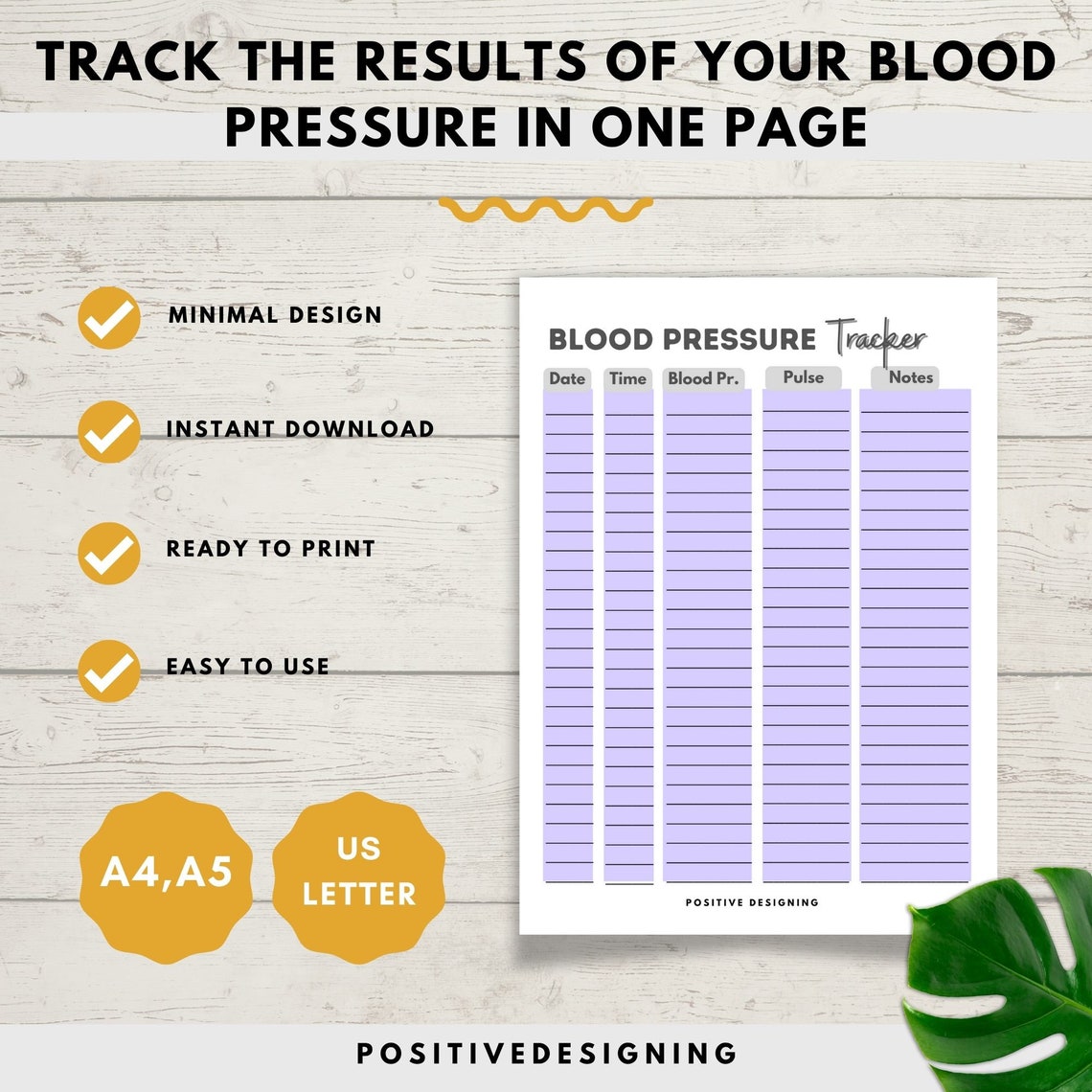 Blood Pressure Tracker Printable, High Blood Pressure Tracker ...
