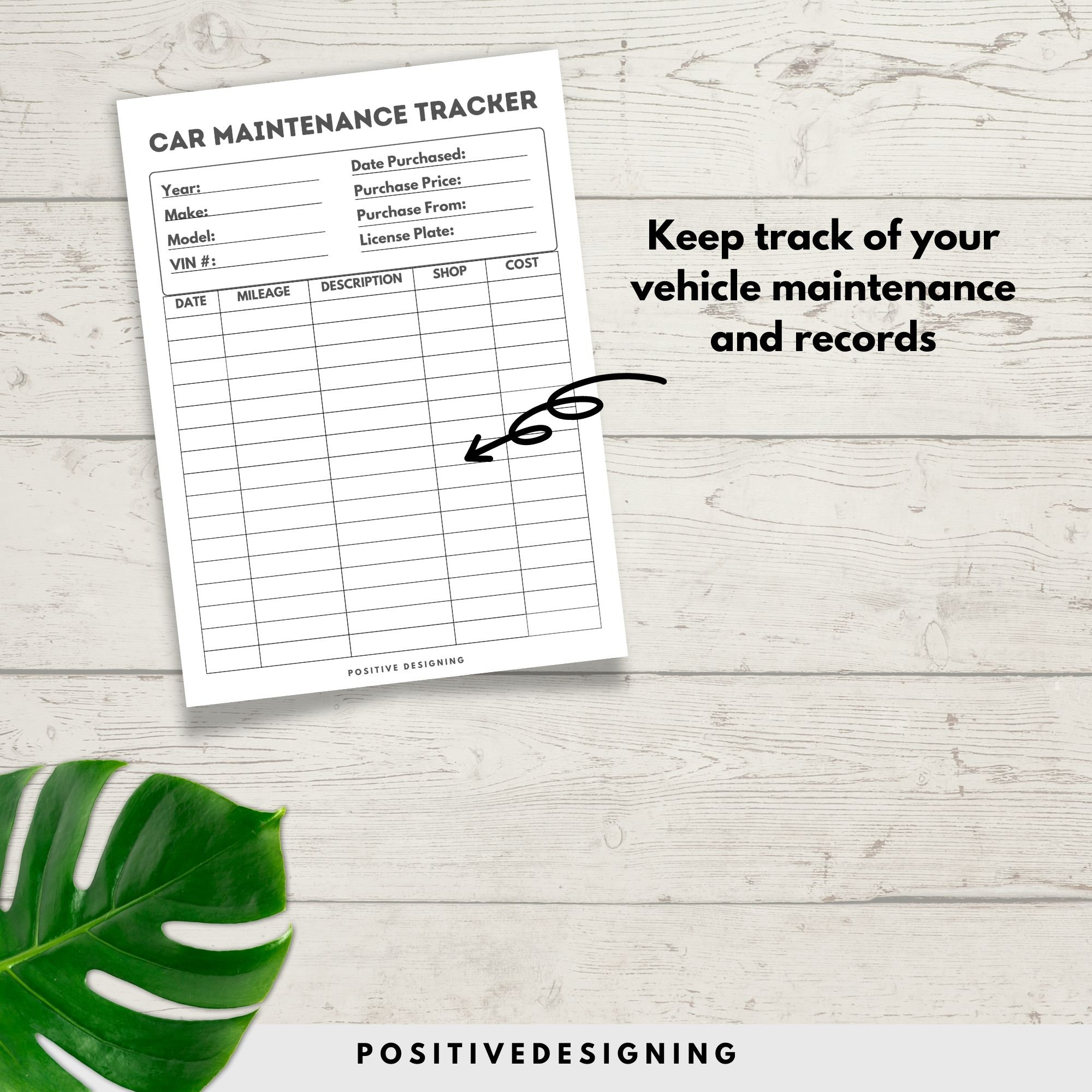 Vehicle Maintenance Tracker,car Maintenance Tracker,car Repairs ...