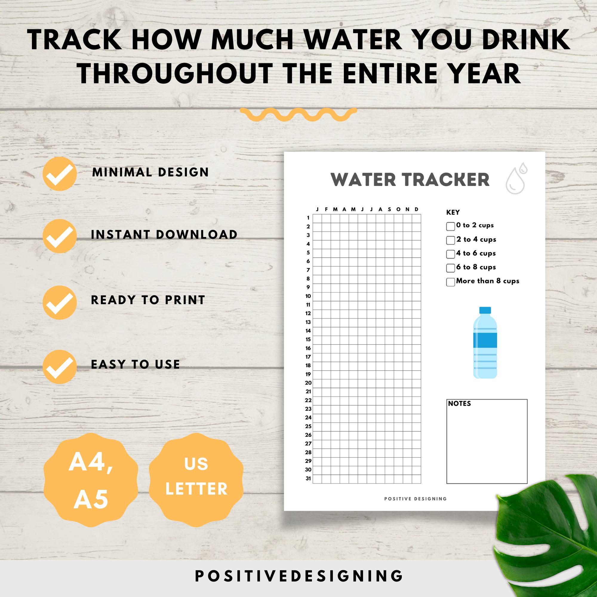 Water Tracker Printable - Hydration Tracker - Daily Water Tracker ...