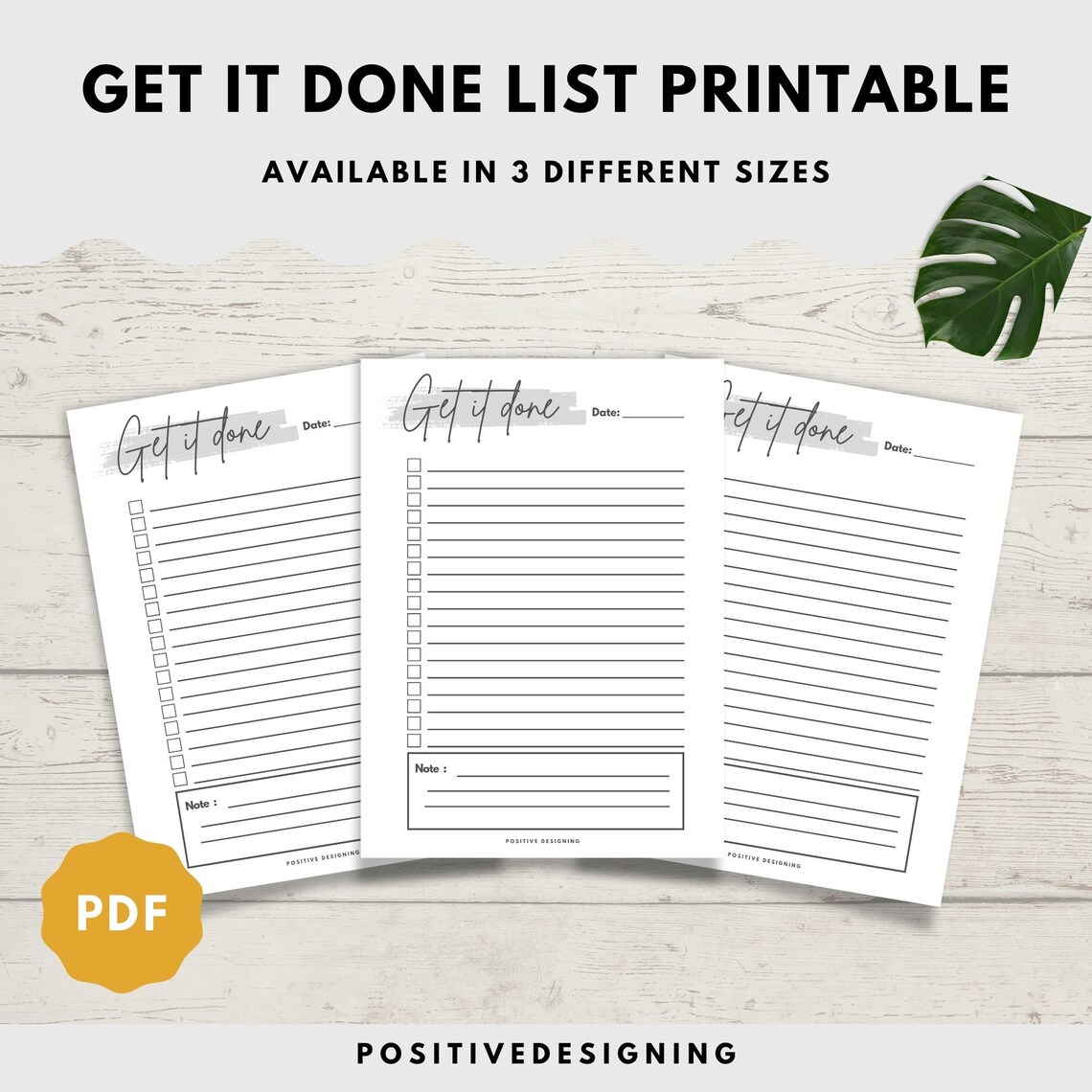 Get It Done Printable to Do List Template Task List Daily - Etsy