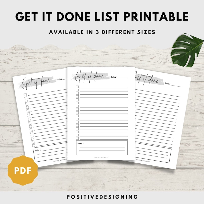 Get It Done, Printable to Do List Template, Task List, Daily to Do List ...