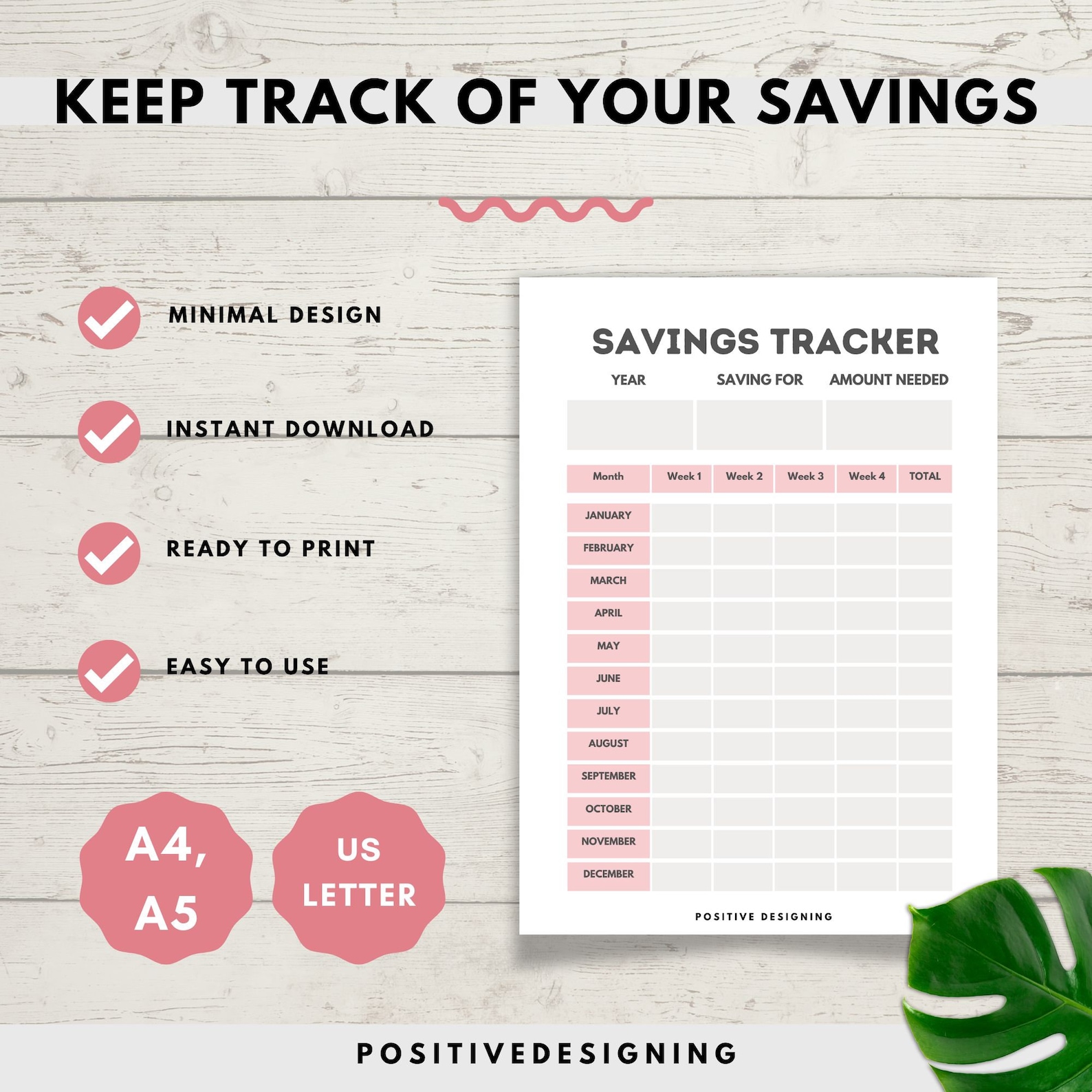 Savings Account Sheet Printable, Personal Savings Tracker, Financial ...