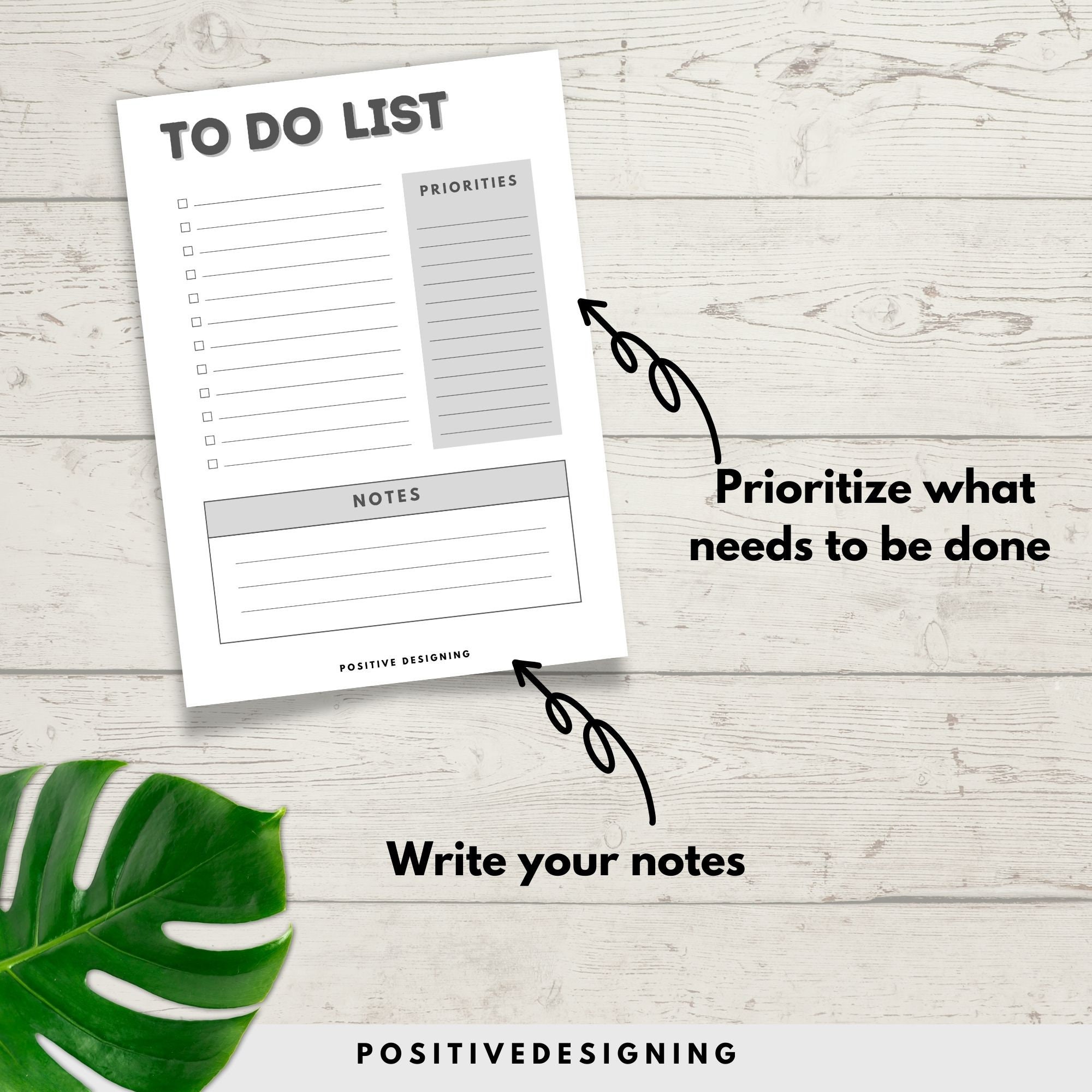 Daily to Do List Printable, Instant Download, Minimal Productivity ...