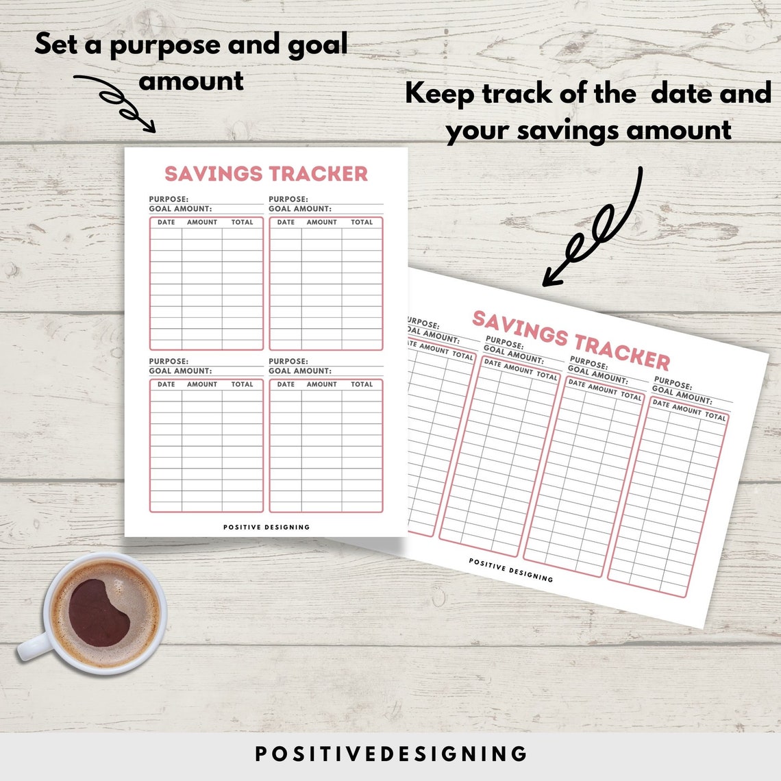 Savings Account Sheet Printable, Personal Savings Tracker, Financial ...
