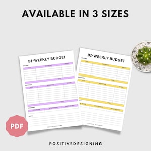 Bi-weekly Budget Planner Printable, Budget Template PDF, Budget by ...