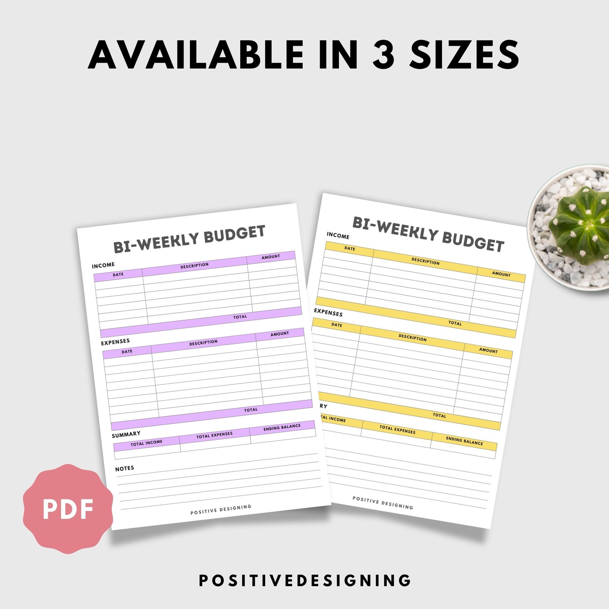 Bi-weekly Budget Planner Printable, Budget Template PDF, Budget by ...