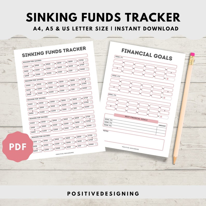 Sinking Funds Tracker Printable Savings Tracker Savings - Etsy