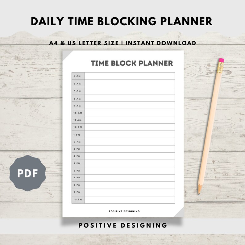 Time Blocking Weekly Planner Printable Time Blocking Pdf - Etsy