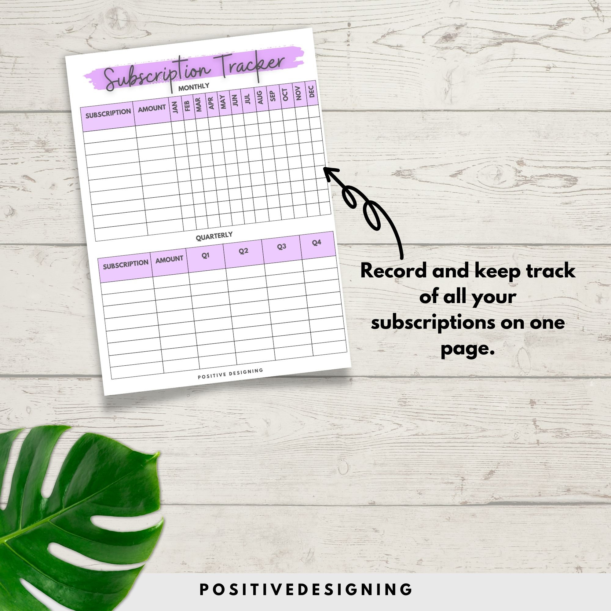 Subscription Tracker Printable, Membership Checklist, Expense Tracker ...