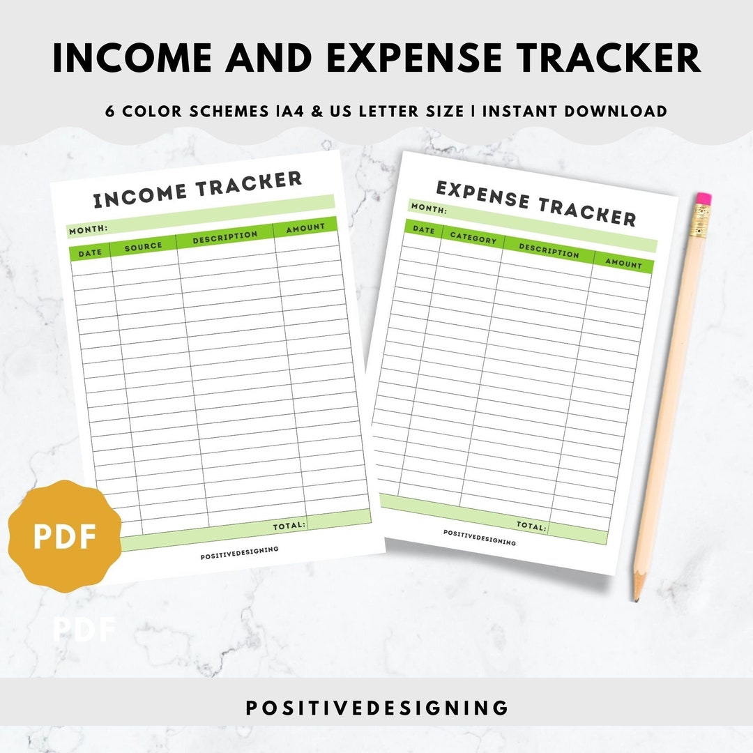Income and Expense Tracker Income Tracker Expense Tracker - Etsy