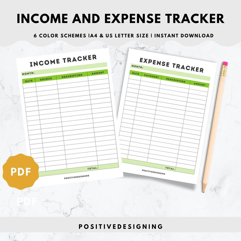 Income and Expense Tracker Income Tracker Expense Tracker - Etsy