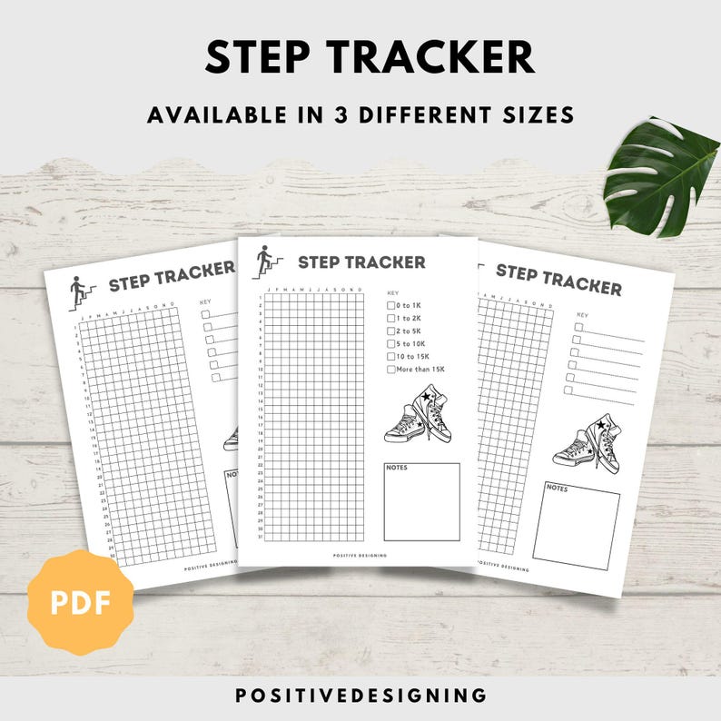 Step Tracker Printable - Monthly Step Tracker - Daily Step Record ...