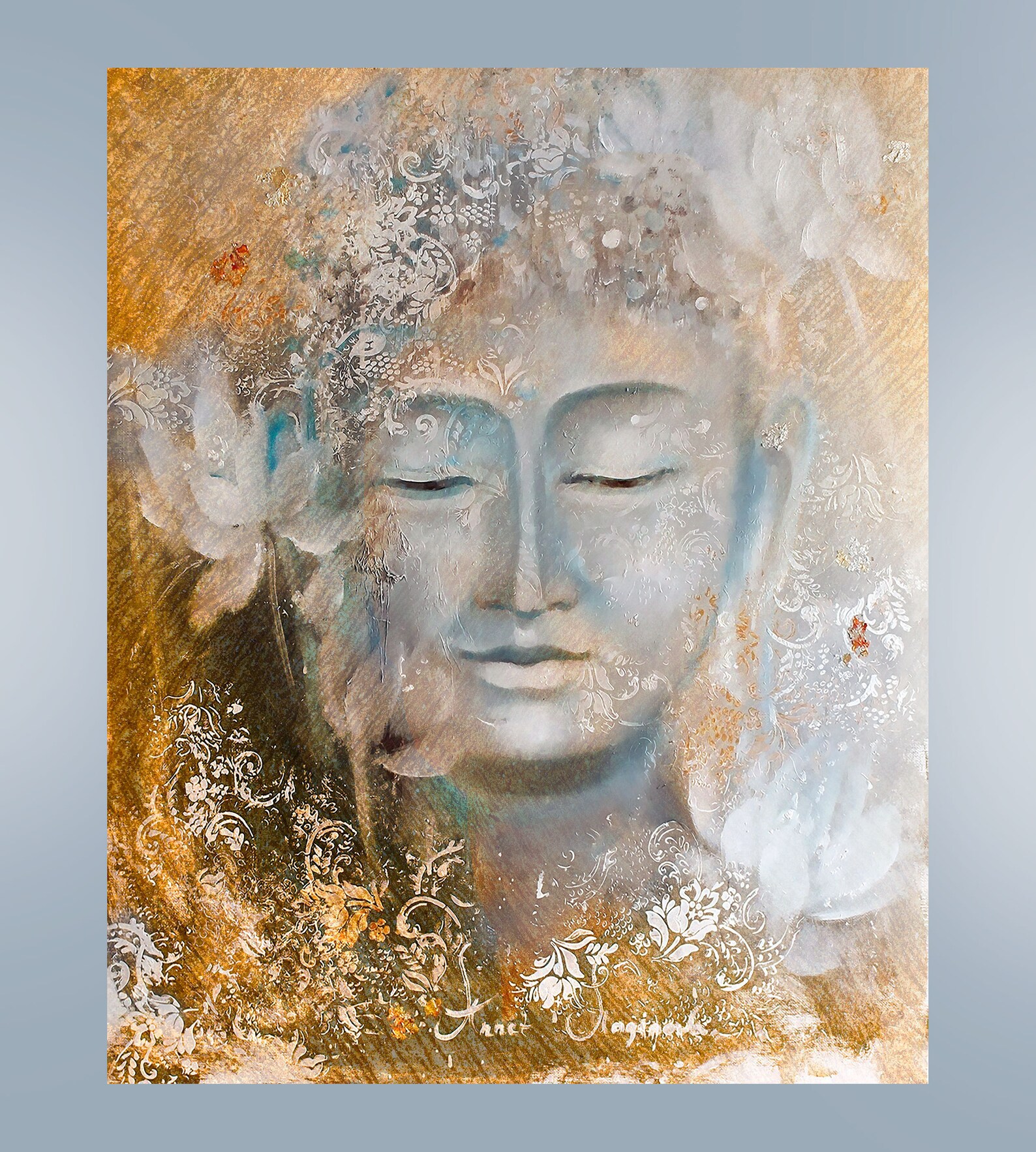 Pintura original de Buda Pintura al óleo Arte mural de la | Etsy