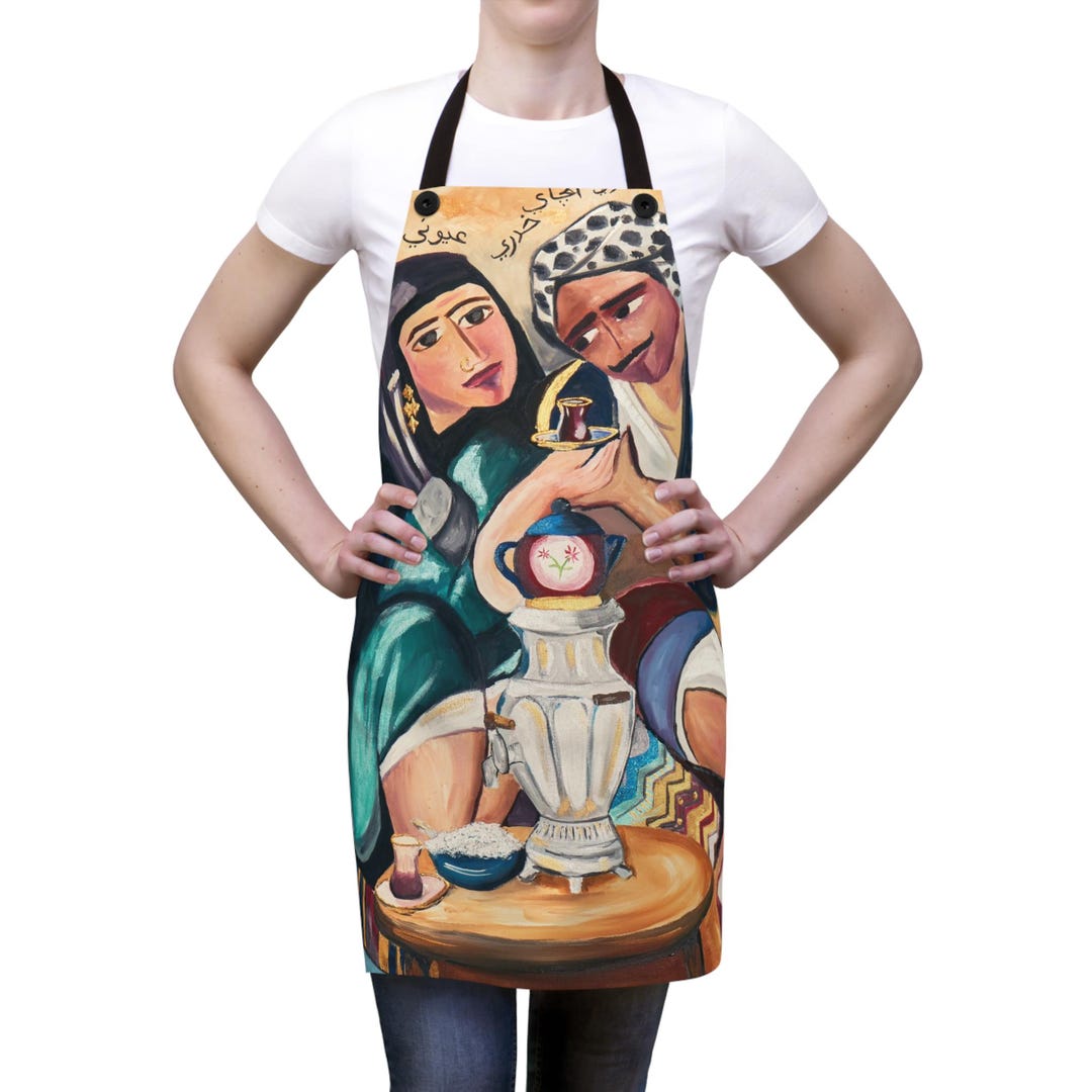 Apron, Traditional Iraqi Middle Eastern Couple Tea Time Painting ...