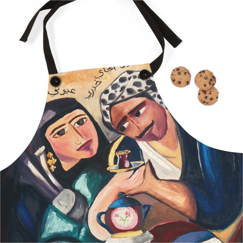 Apron, Traditional Iraqi Middle Eastern Couple Tea Time Painting ...