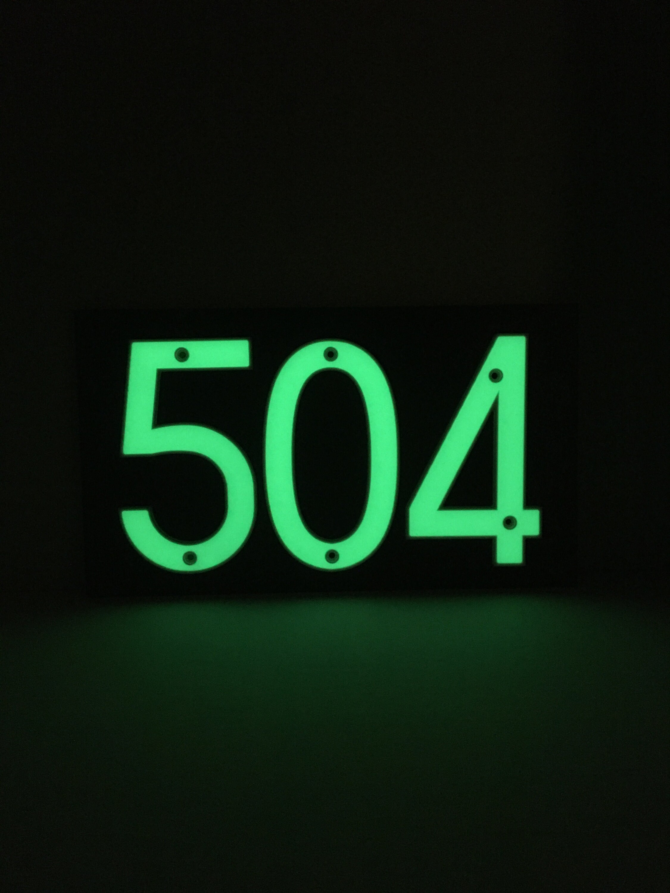 CUSTOM MADE 3 Glow in the Dark House Address Numbers With Black Plaque ...