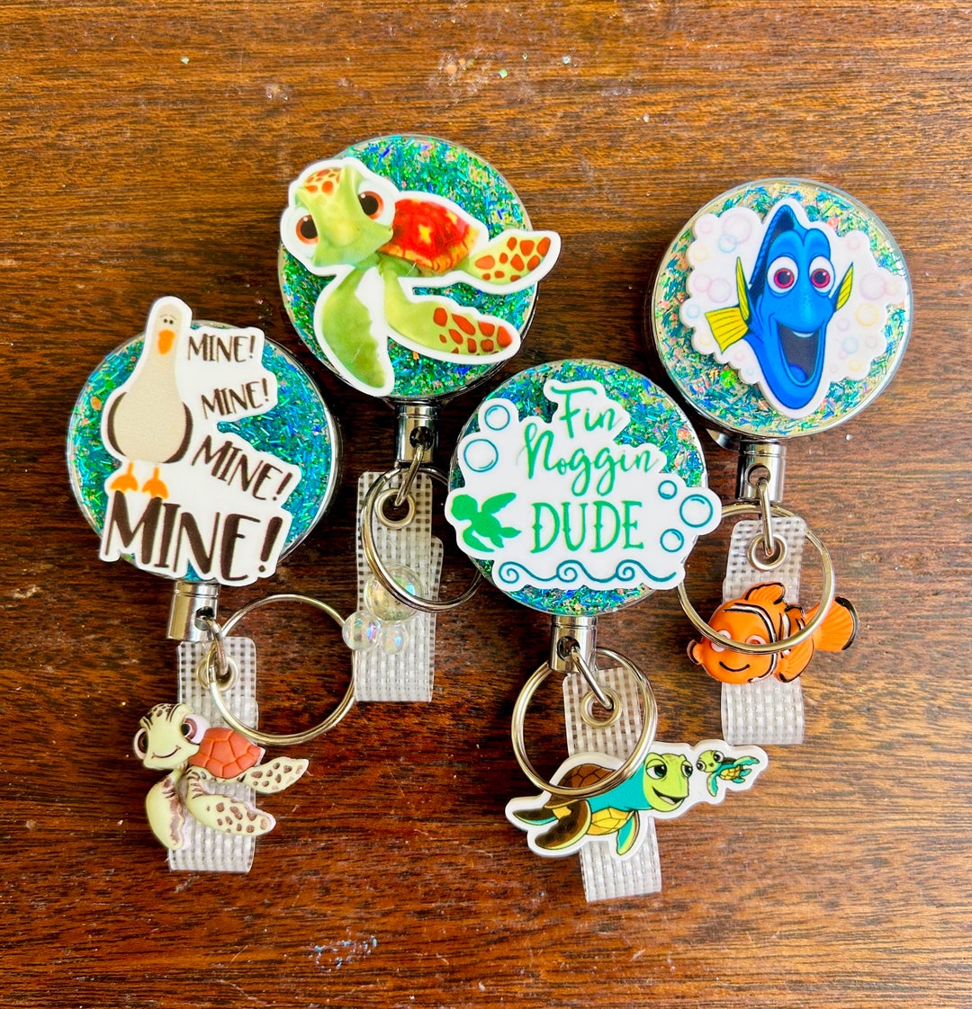 Finding Nemo Nemo Squirt Just Keep Swimming Inspired Retractable Badge ...