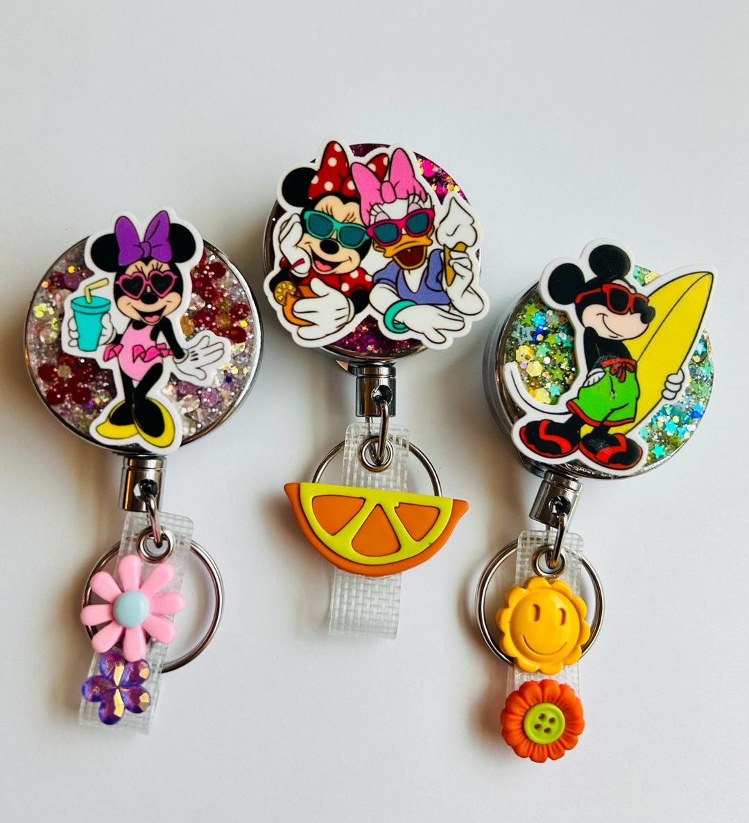 SUMMER Mickey & Minnie Mouse • Inspired • Nurse Badge Reel • Disney ...