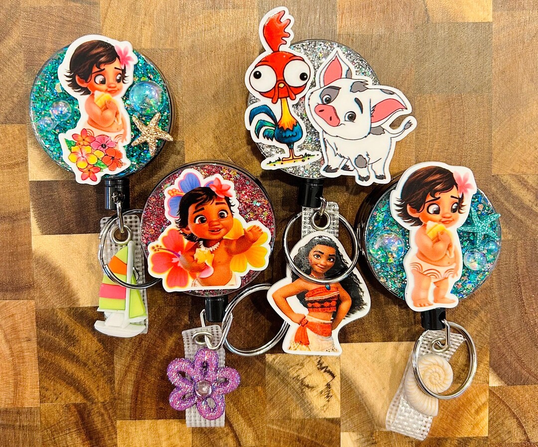 Moana Inspired Retractable Badge Reel: Hei Hei, Pua - Etsy