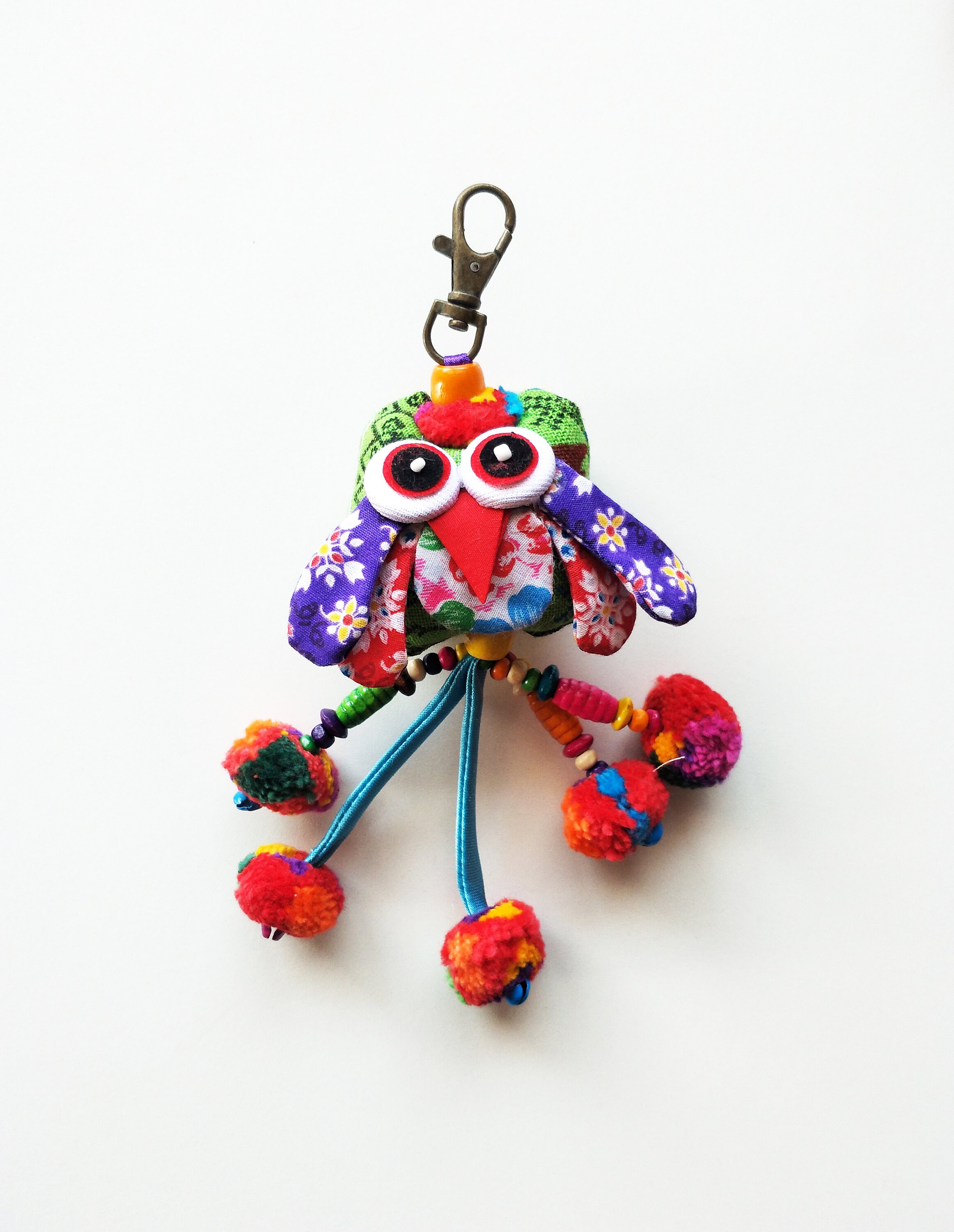 Owl Fabric Keychain Thailand Handmade Key chain Wedding | Etsy