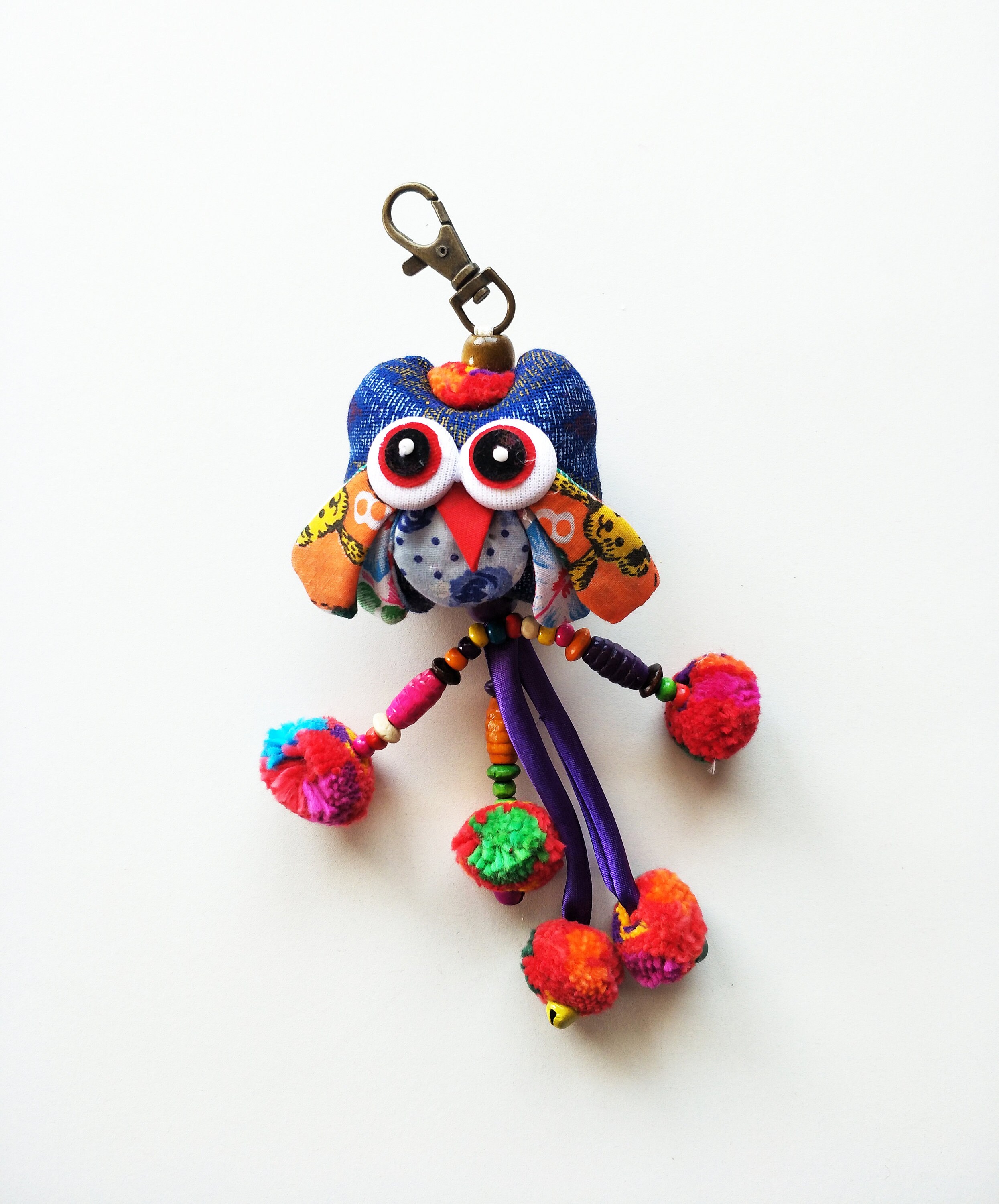 Owl Fabric Keychain Thailand Handmade Key chain Wedding | Etsy