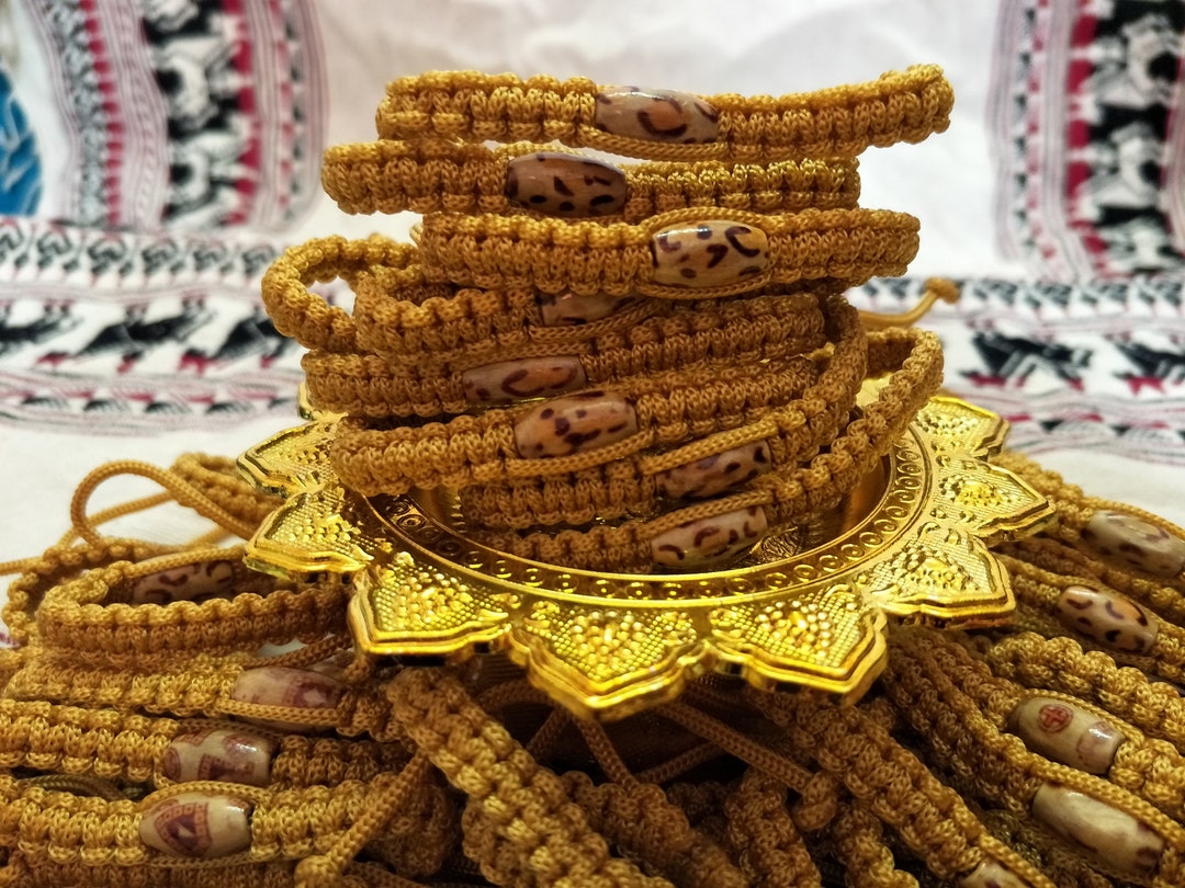 10 Pcs Thai Buddhist Holy Thread Cord Bracelet: Brown Cotton Amulet ...