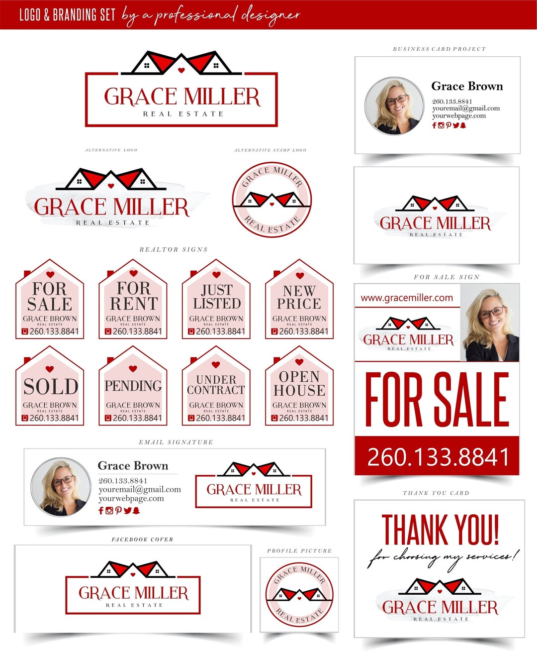Realtor Logo, Real Estate Logo Design, Realtor Branding, Realtor Set ...