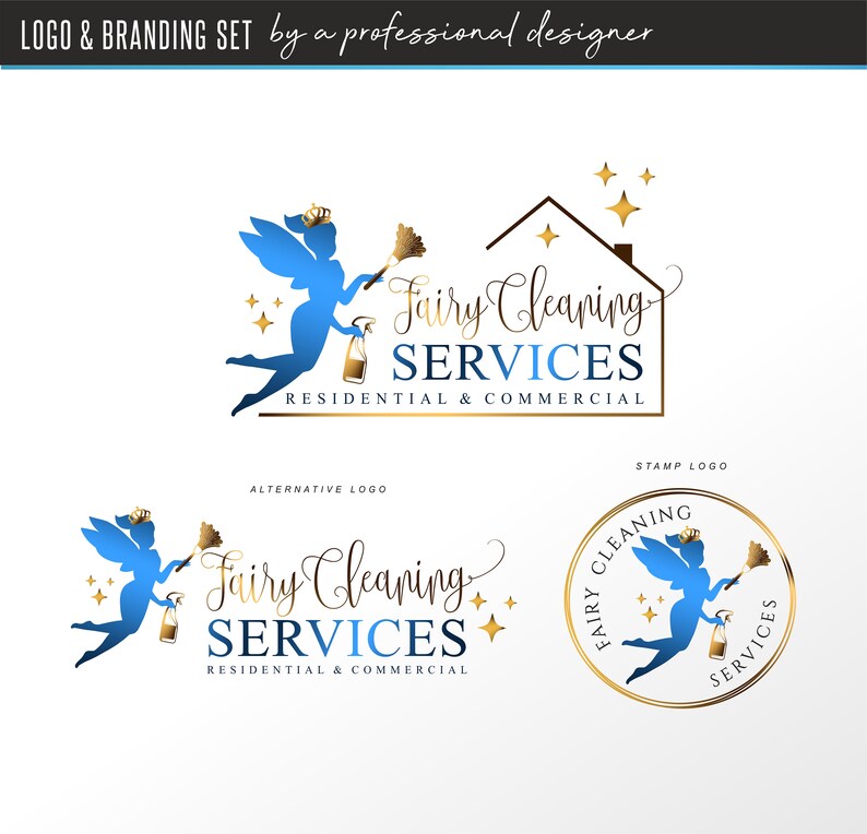 Cleaning Fairy Logo Design, Home Service Premade Logo, House Cleaning ...