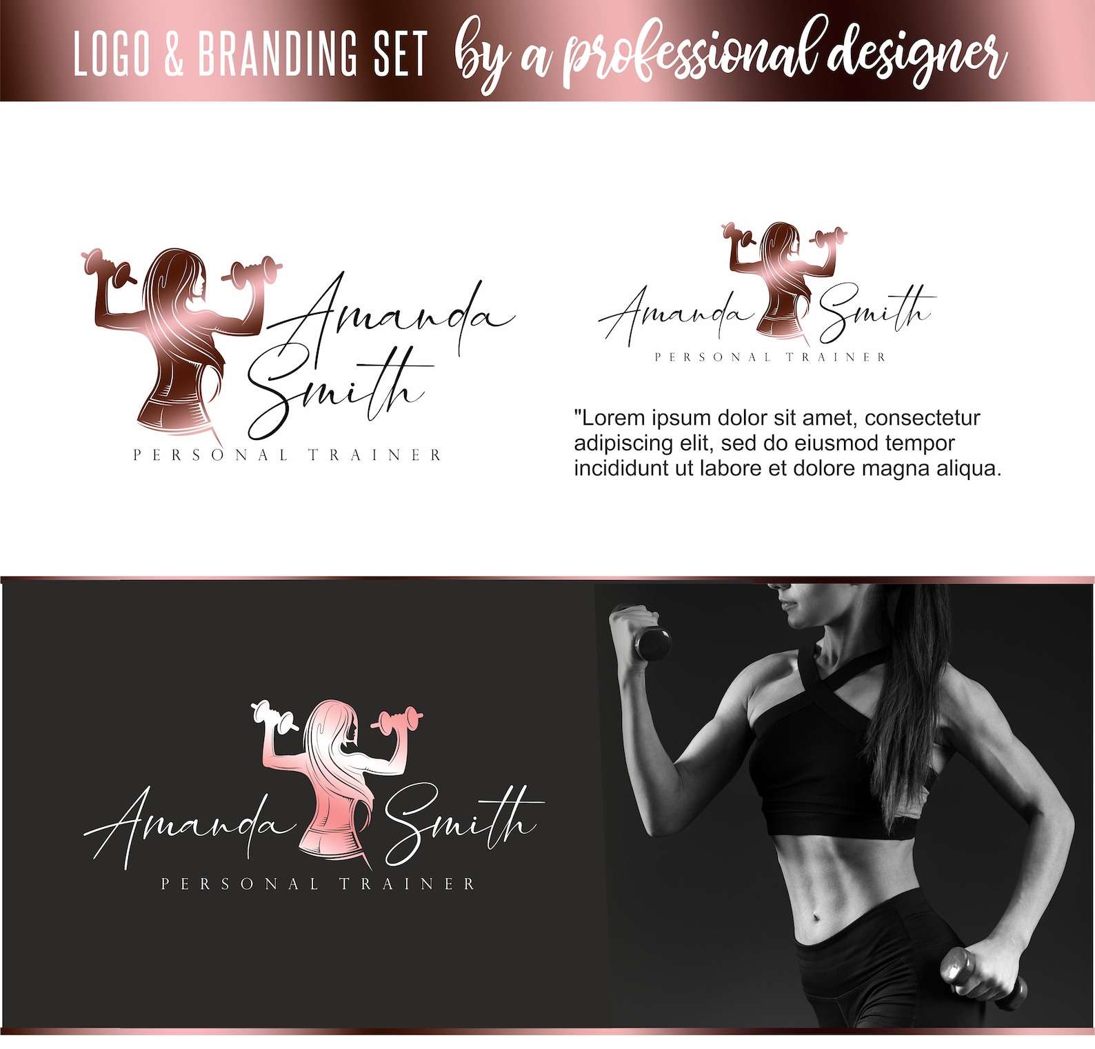 Fitness Trainer Logo Kit Kettlebell Logo Personal Trainer - Etsy