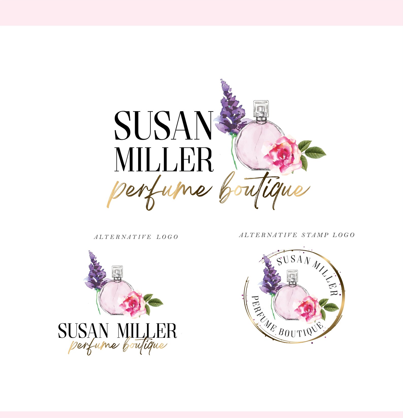 Perfume Bottle Logo Bottle Logo Floral Perfume Rose - Etsy