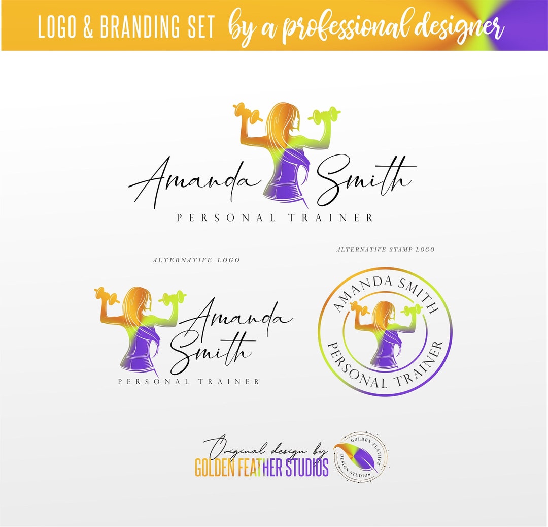 Fitness Trainer Logo Kit, Kettlebell Logo, Personal Trainer Logo ...