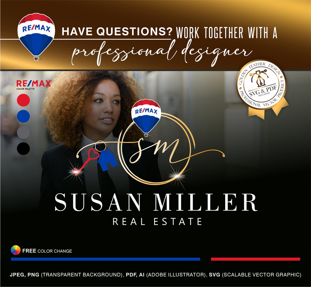 Gold Re/max Real Estate Logo and Branding Kit for Realtors Agents ...