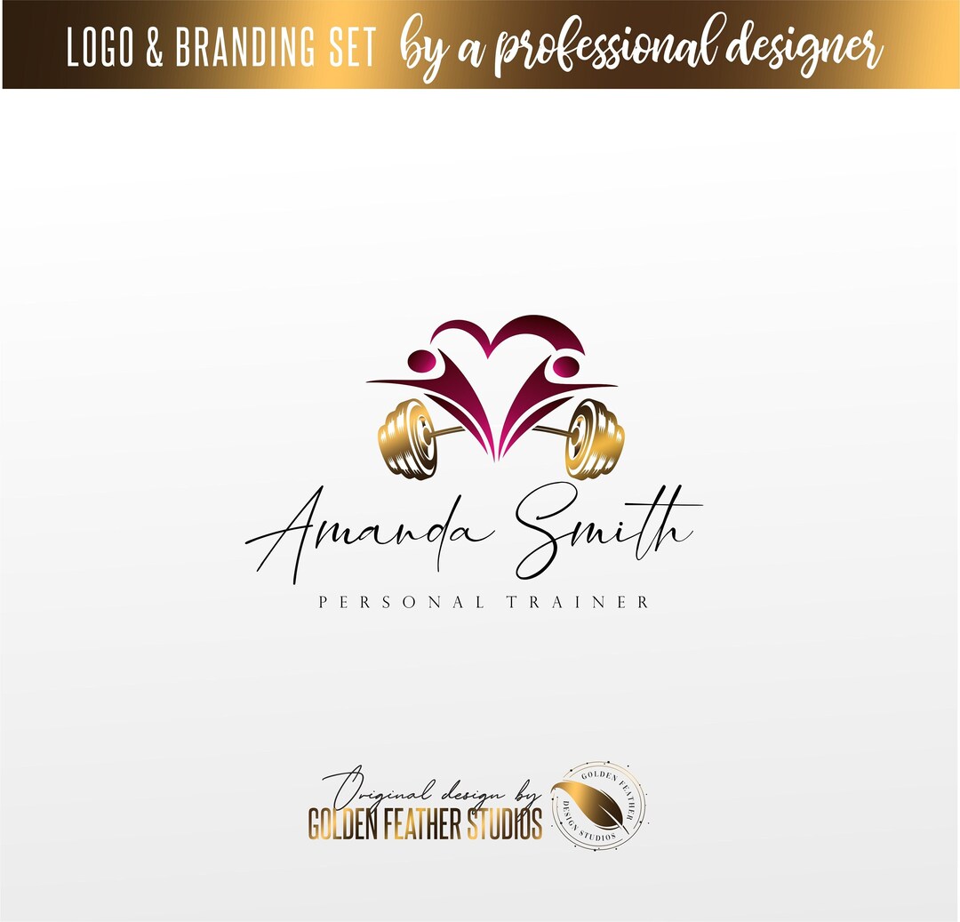 Fitness Trainer Logo Kit, Heart Logo, Personal Trainer Logo, Fitness ...