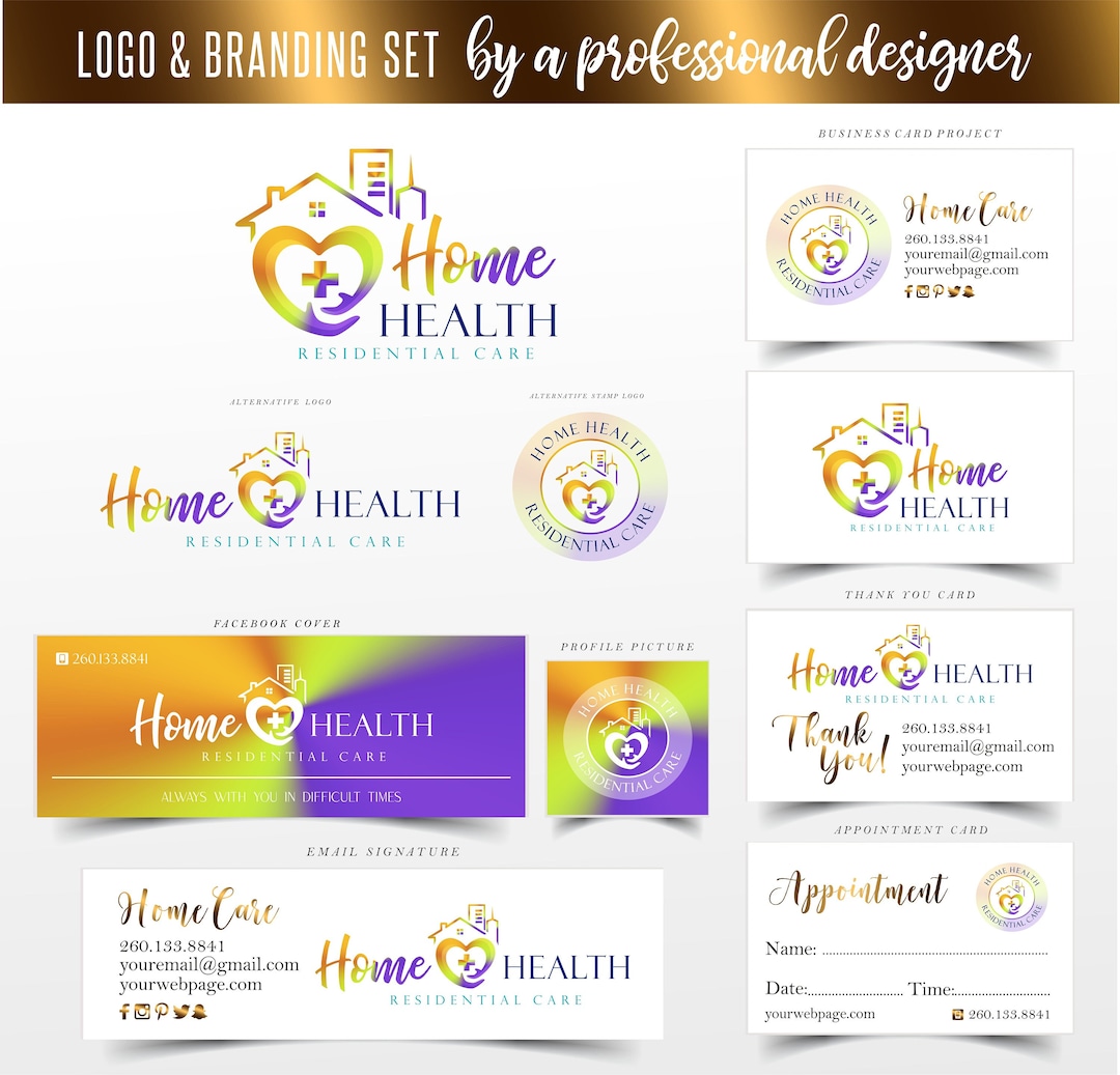 Home Healthcare Logo Home Care Logo Nurse Home Care Logo - Etsy