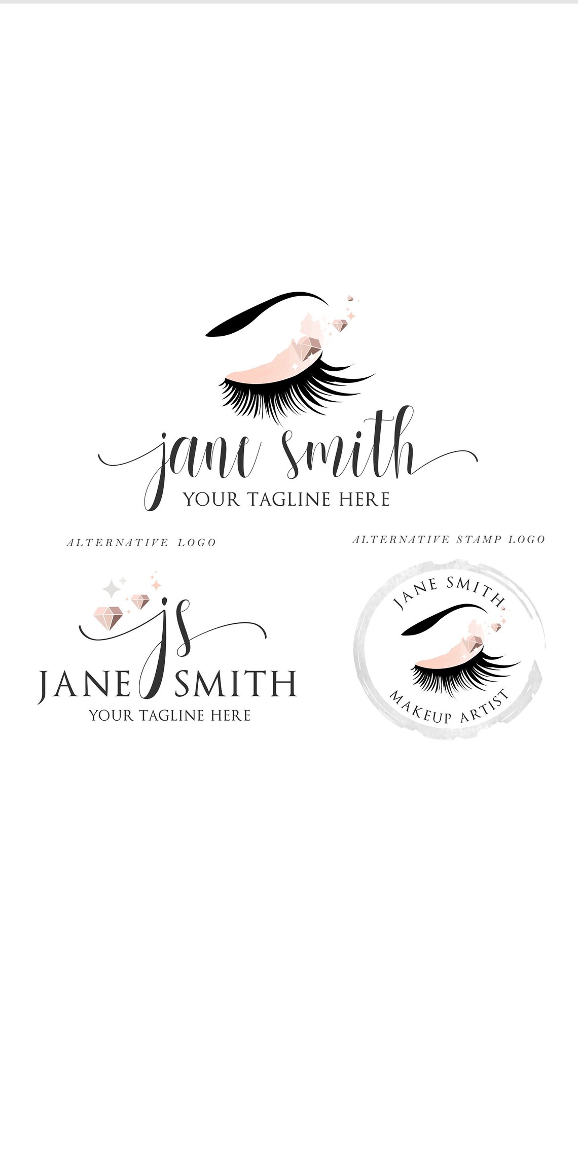 Lash Logo Eyelash Logo Diamonds Lashes Logo Lash Extension | Etsy