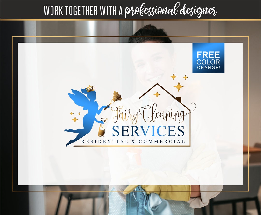 Cleaning Fairy Logo Design, Home Service Premade Logo, House Cleaning ...