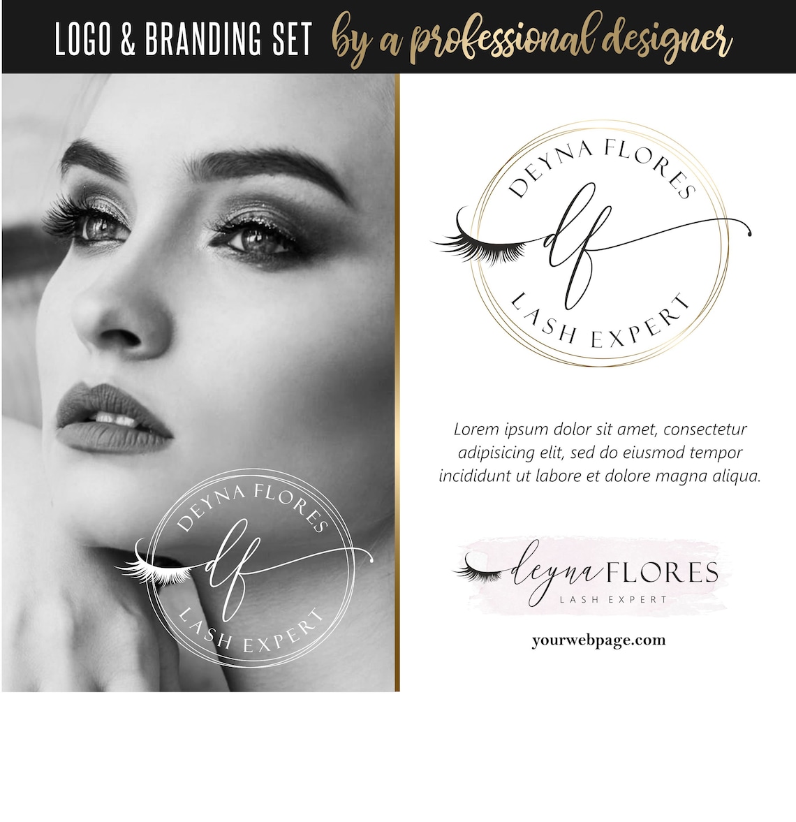 Lash Logo Design, Lash Spesialist Branding Set , Lash Technician Logo ...